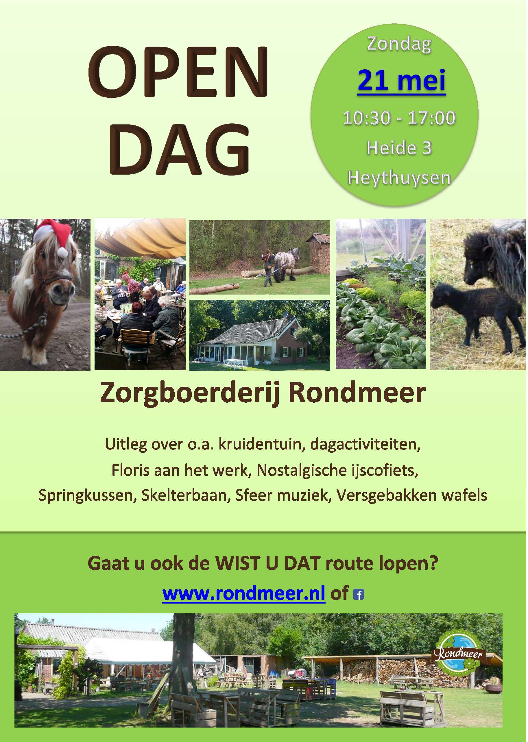 Open Dag zondag 21 mei a.s. - Rondmeer
